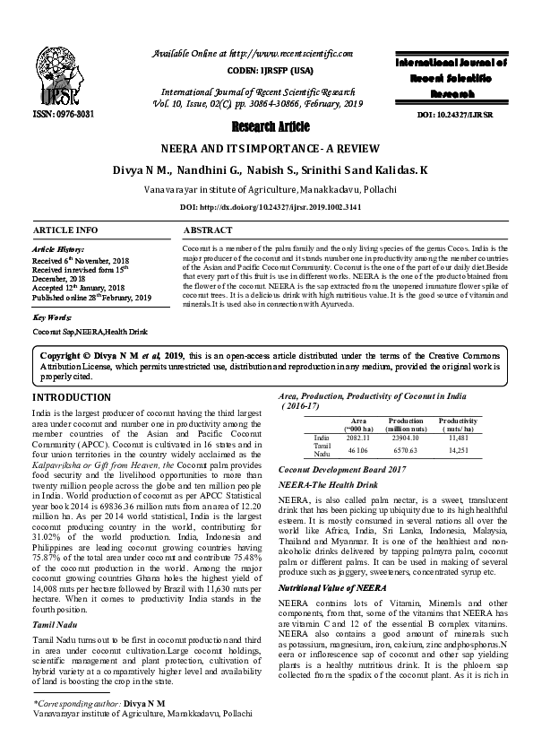 (PDF) NEERA AND ITS IMPORTANCE-A REVIEW