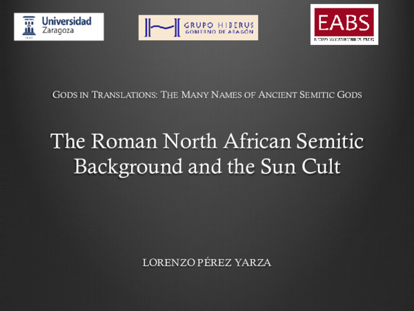 (PDF) The Roman North African Semitic Background and the Sun Cult