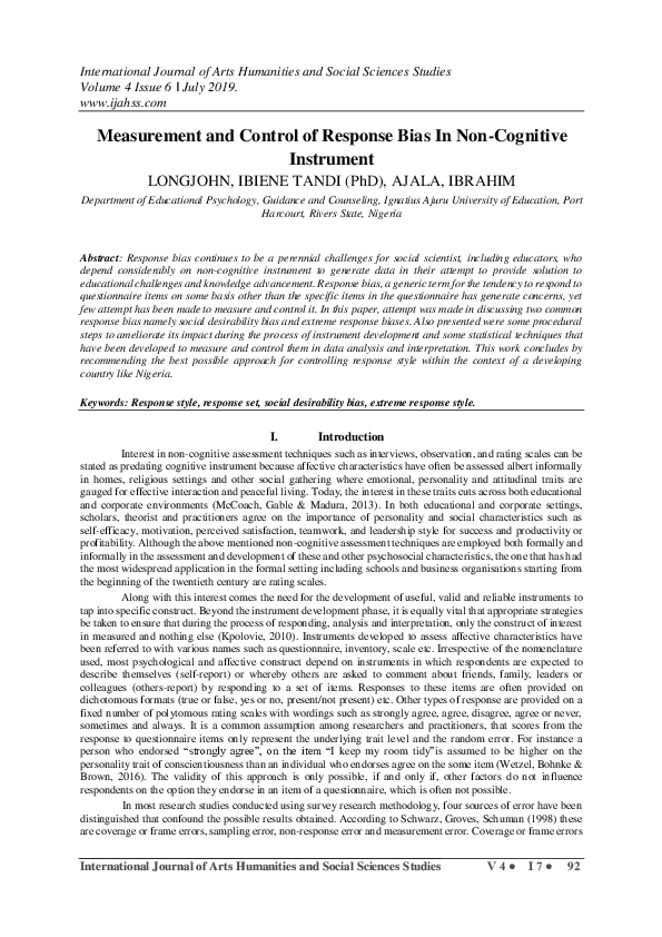 (PDF) International Journal of Arts Humanities and Social Sciences ...