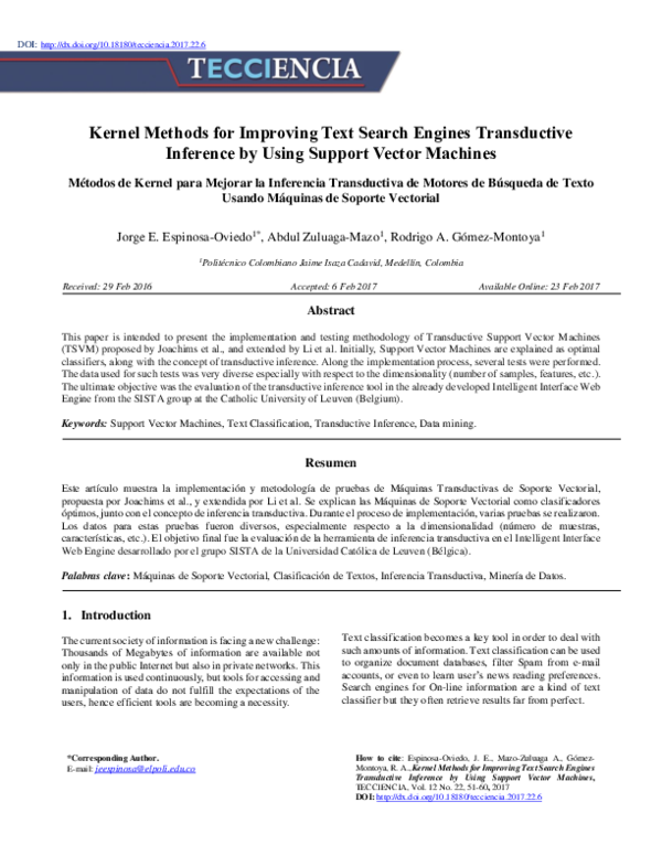 (PDF) Kernel Methods for Improving Text Search Engines Transductive Inference by Using Support ...