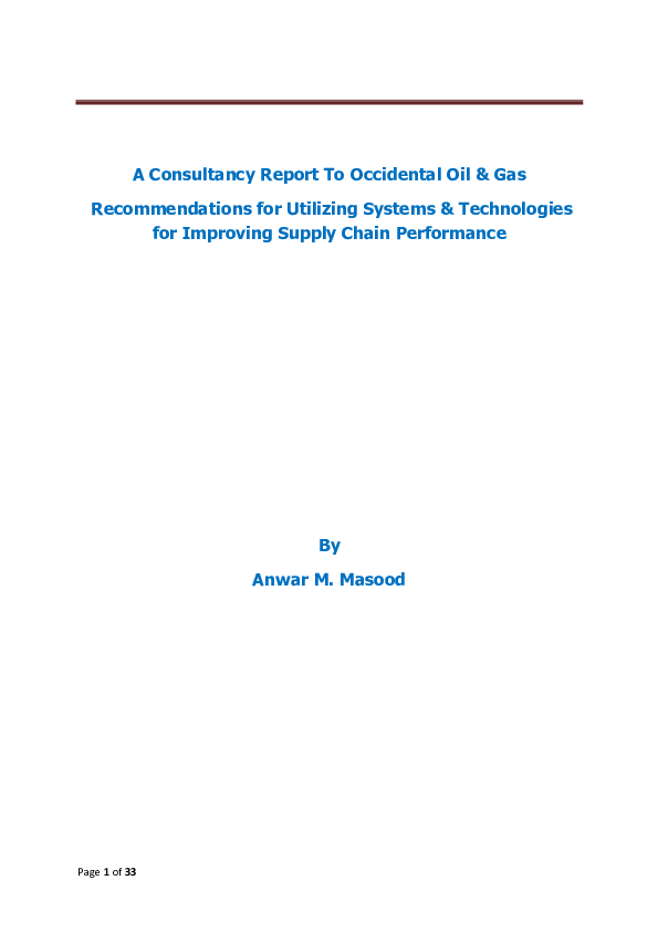 (PDF) Consultancy Report - Occidental Oil & Gas