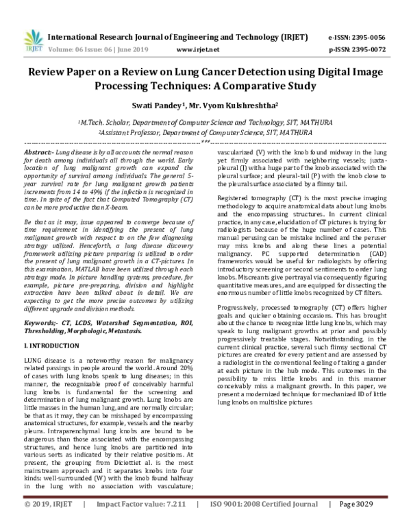 (PDF) IRJET- Review Paper on a Review on Lung Cancer Detection using ...