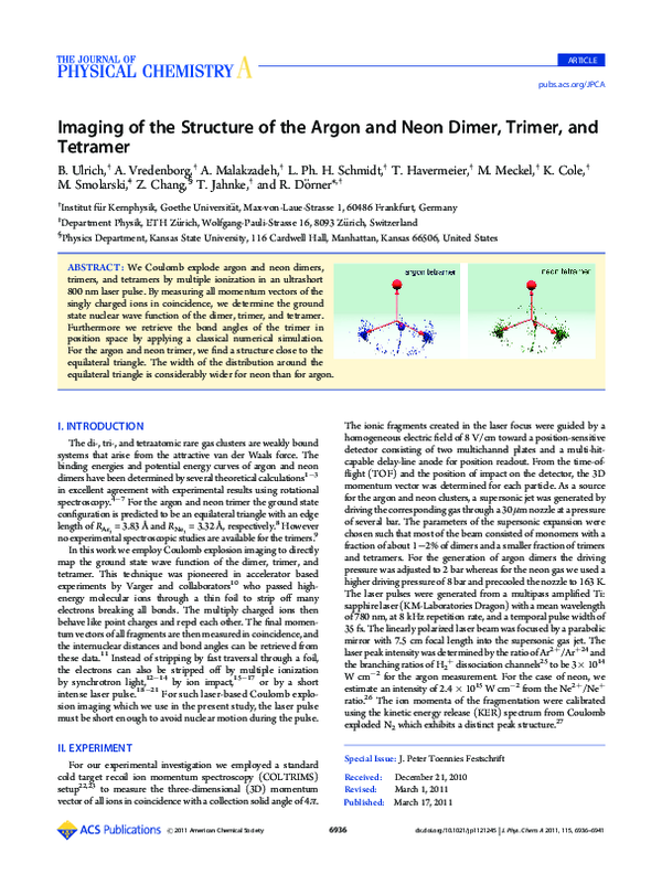 (PDF) Imaging of the Structure of the Argon and Neon Dimer, Trimer, and ...