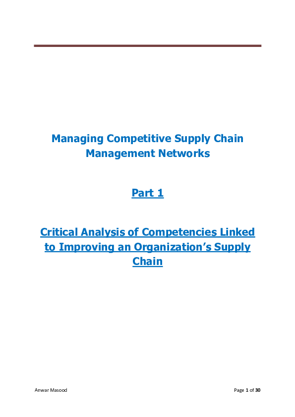 (PDF) Managing Competitive Supply Chain Management Networks Part 1 ...