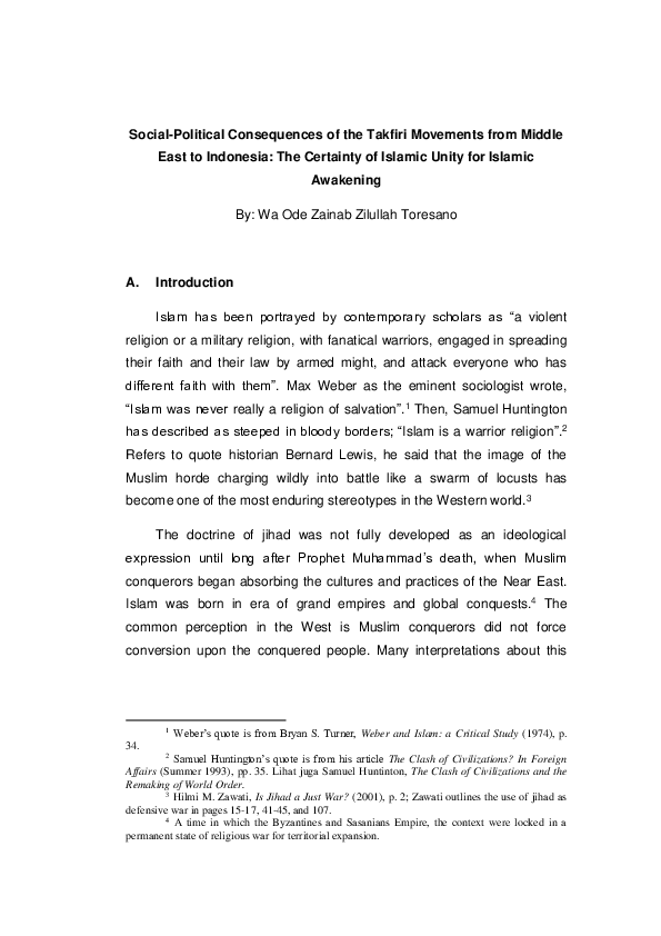 (DOC) Social-Political Consequences of the Takfiri Movements from ...