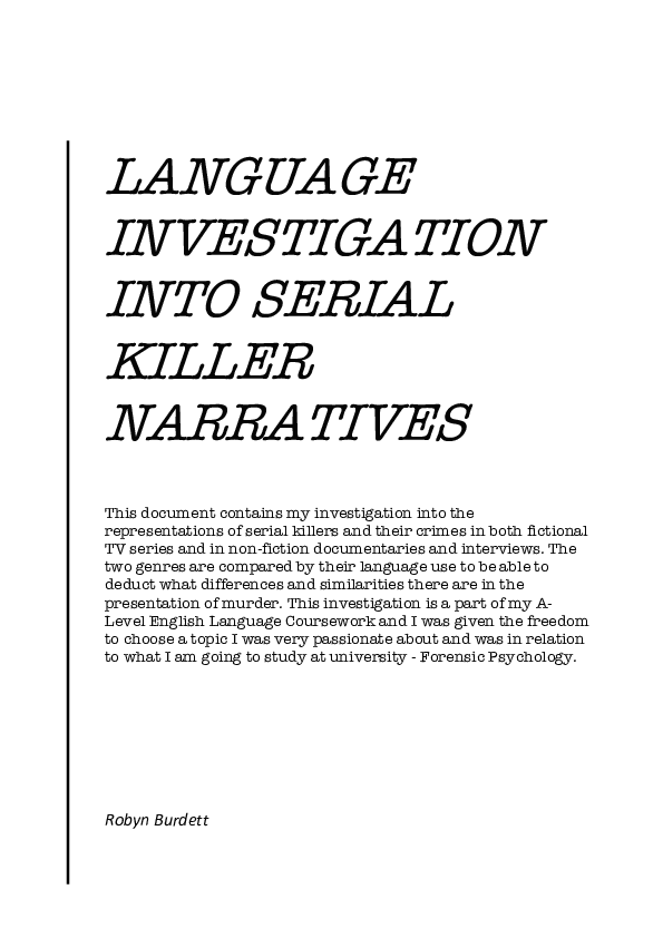 (PDF) What do serial killer narratives tell us about the true brutality ...