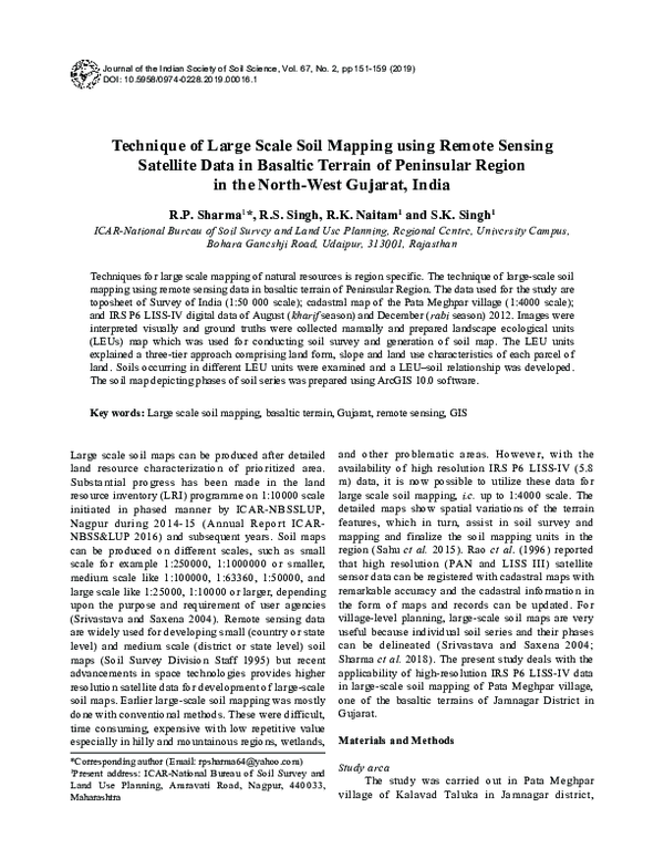 (PDF) Techniques of large scale soil mapping ISSS