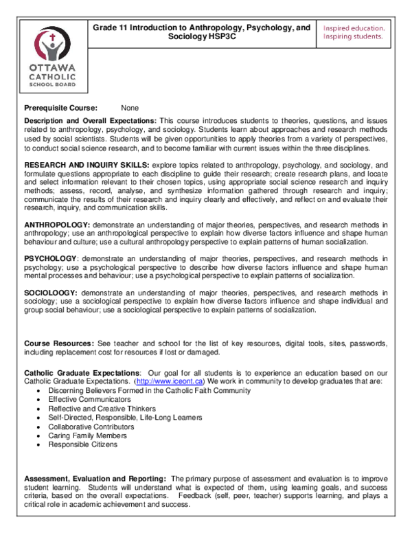 (PDF) Intro. to Social Science Course Outline