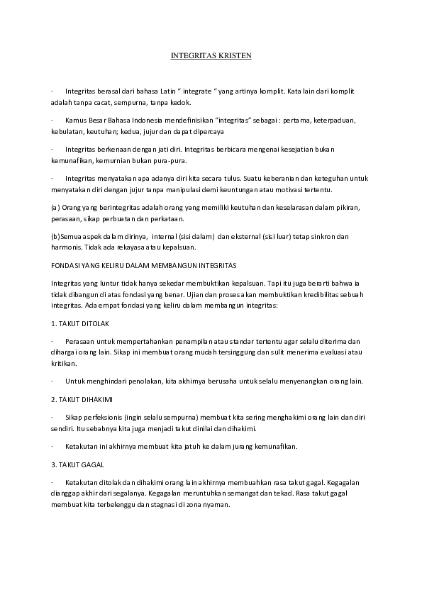 (DOC) INTEGRITAS KRISTEN