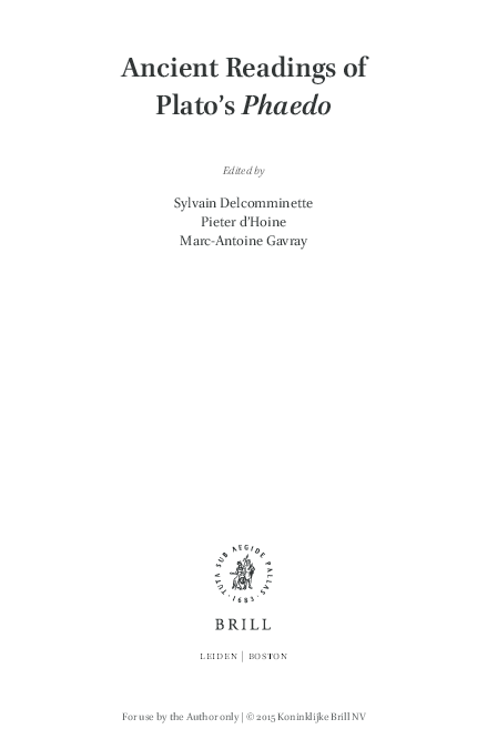(PDF) Ancient Readings of Plato's Phaedo