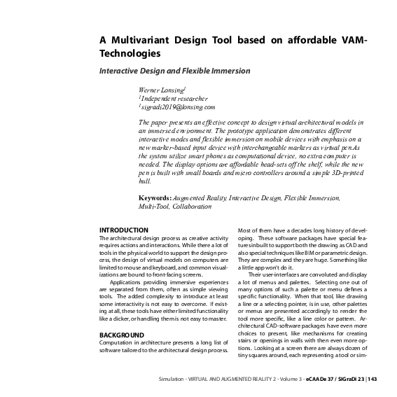 (PDF) A Multivariant Design Tool based on affordable VAM- Technologies ...