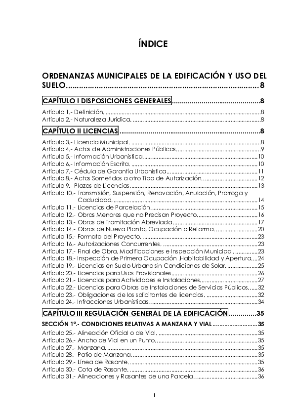 (PDF) Ordenanzas Municipales de la edificacion y uso del suelo