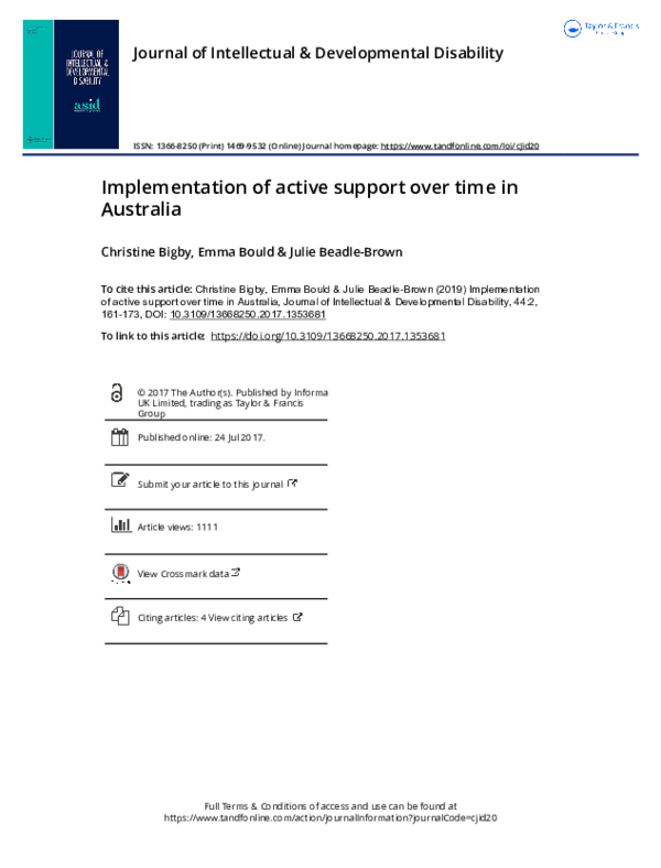 (PDF) Journal of Intellectual & Developmental Disability Implementation ...