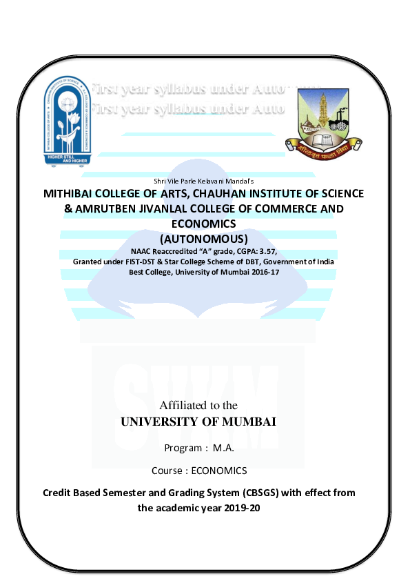 (PDF) First year syllabus under Autonomy First year syllabus under ...