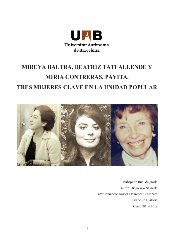 (PDF) Mireya Baltra, Beatriz "Tati" Allende y Miria Contreras "Payita ...