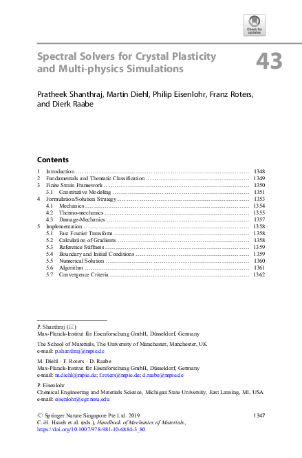 (PDF) Spectral Solvers for Crystal Plasticity and Multi-physics Simulations