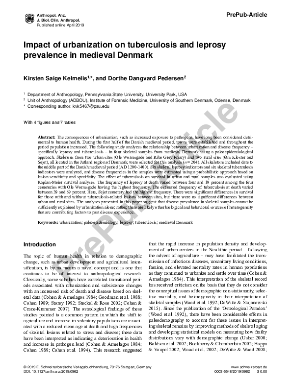 (PDF) Impact of urbanization on tuberculosis and leprosy prevalence in ...