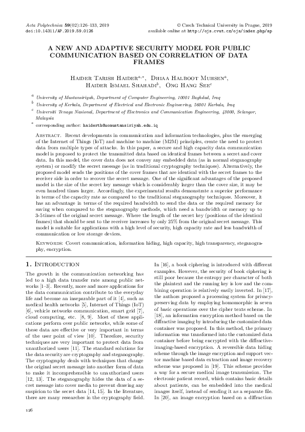 Pdf A New And Adaptive Security Model For Public Communication Based