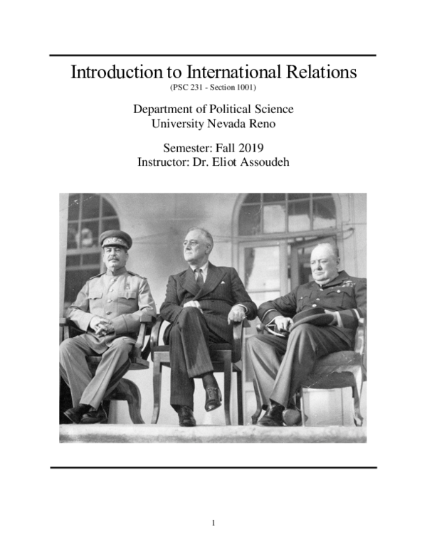 (PDF) Introduction to International Relations