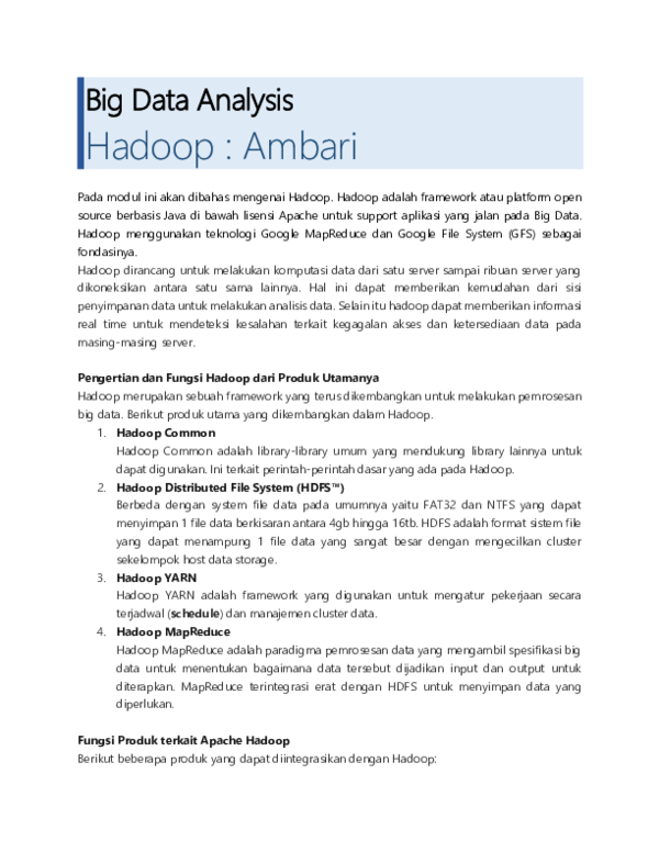 (DOC) Hadoop Ambari