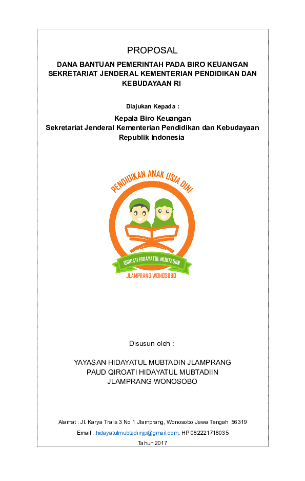 Proposal Bantuan Dana Pemerintah Pada Biro Keuangan Kementerian ...