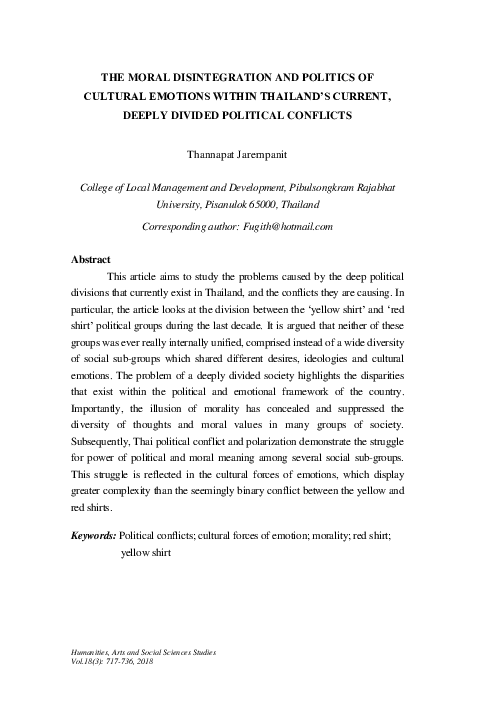 (PDF) THE MORAL DISINTEGRATION AND POLITICS OF CULTURAL EMOTIONS WITHIN ...