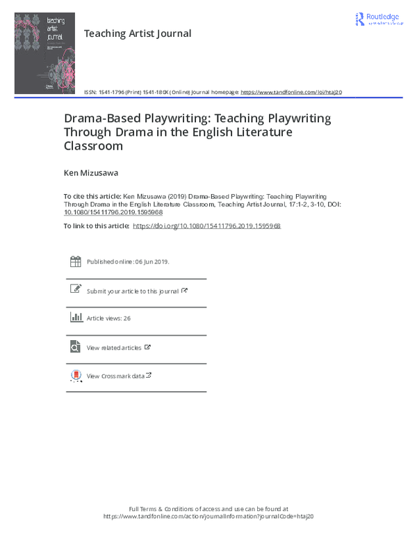 (PDF) Drama-Based Playwriting: Teaching Playwriting Through Drama in ...