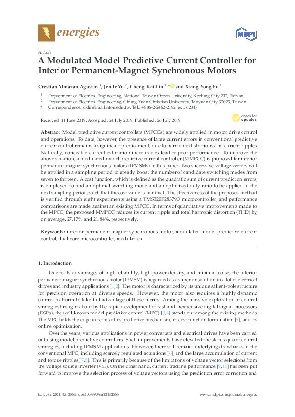 (PDF) A Modulated Model Predictive Current Controller for Interior ...