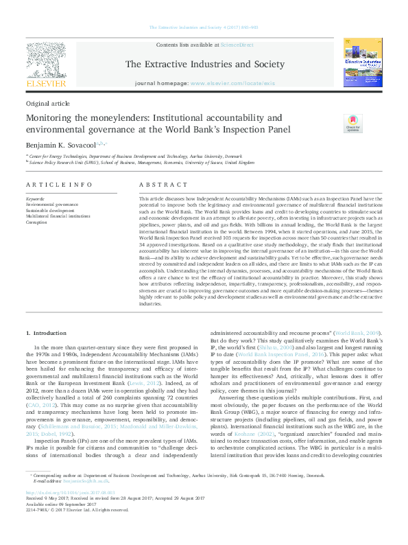 (PDF) Monitoring the moneylenders: Institutional accountability and ...