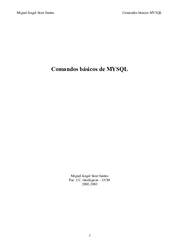 (PDF) Comandos básicos de MYSQL | Emilio Quiroz - Academia.edu