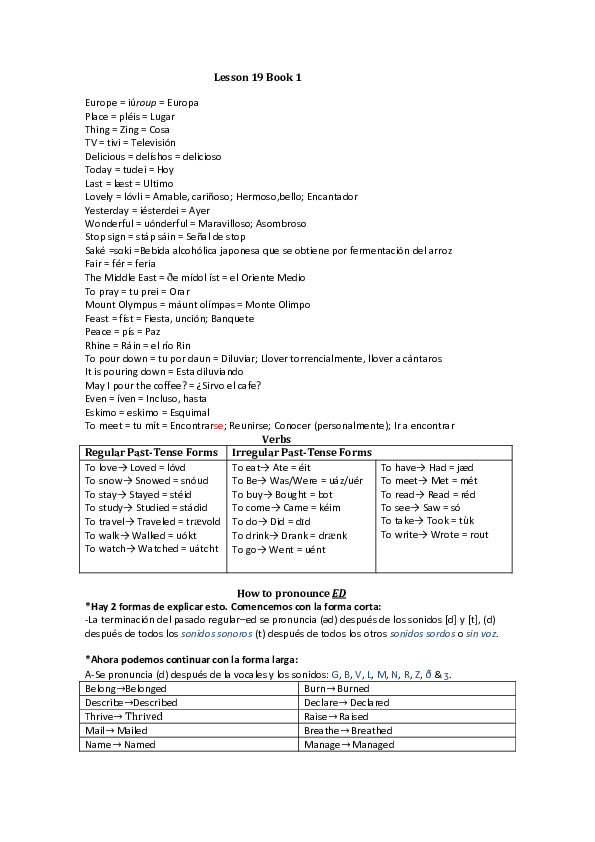 (DOC) Lesson 19 Book 1 | Denny Francisco Rondón Marte - Academia.edu
