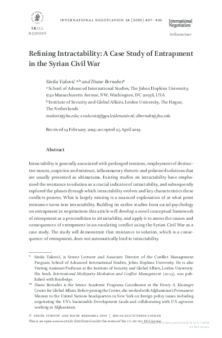 (PDF) Refining Intractability: A Case Study of Entrapment in the Syrian ...