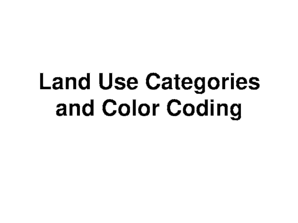 (PPT) Land Use Categories and Color Coding