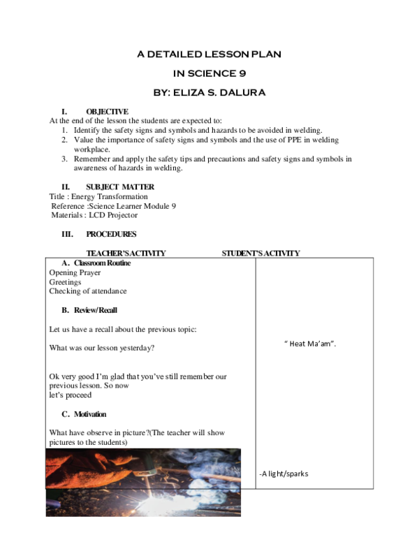 (DOC) A detailed lesson plan in Smaw