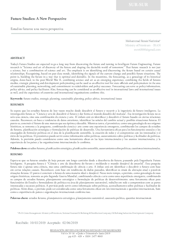 (PDF) Future Studies: A New Perspective Estudios futuros: una nueva ...