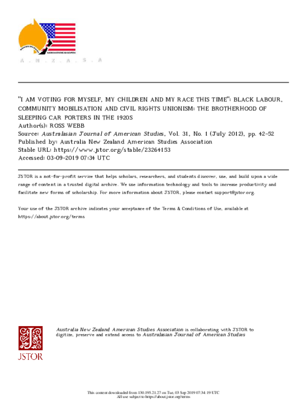 (PDF) "I AM VOTING FOR MYSELF, MY CHILDREN AND MY RACE THIS TIME ...