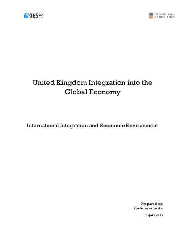 (PDF) United Kingdom Integration into the Global Economy International ...