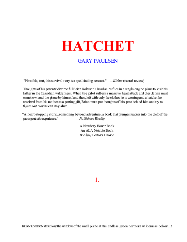 (PDF) Hatchet - Gary Paulsen