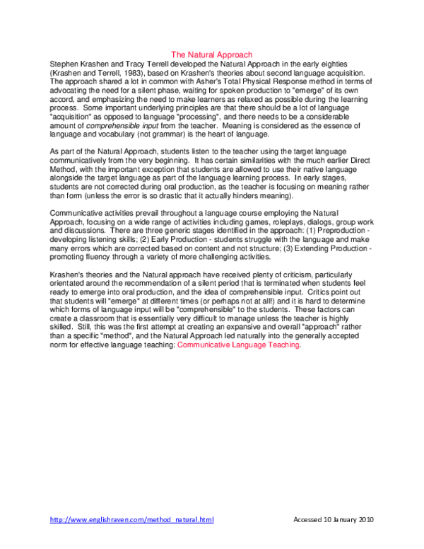 (PDF) The Natural Approach