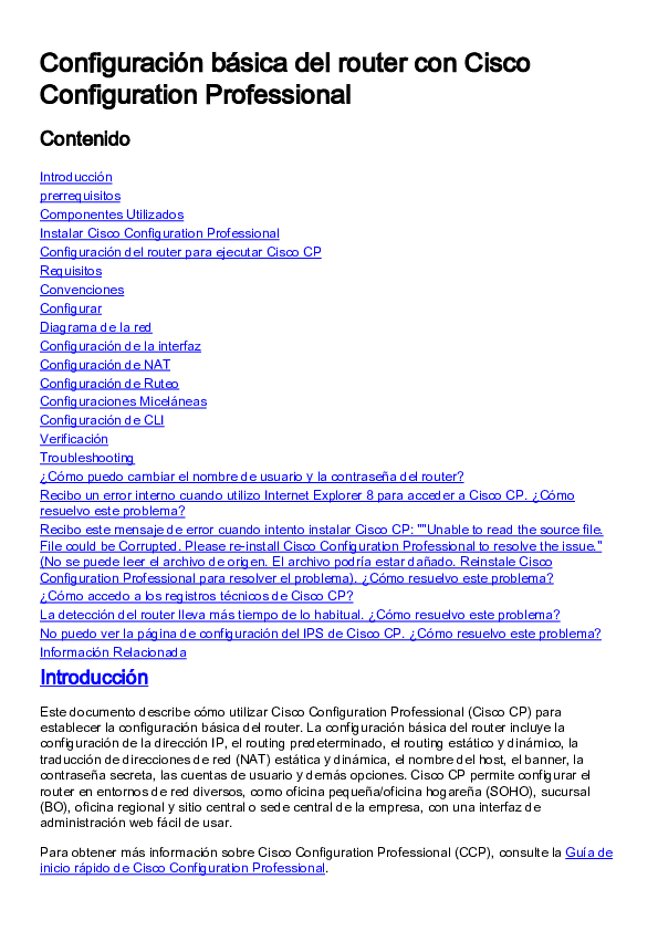 (PDF) Configuración básica del router con Cisco Configuration ...