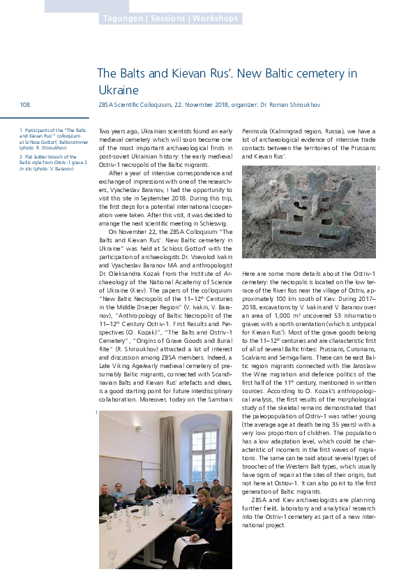 (PDF) The Balts and Kievan Rus’. New Baltic cemetery in Ukraine. ZBSA ...