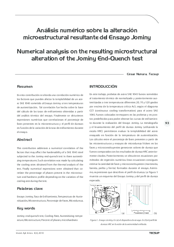(PDF) Análisis numérico sobre la alteración microestructural resultante ...
