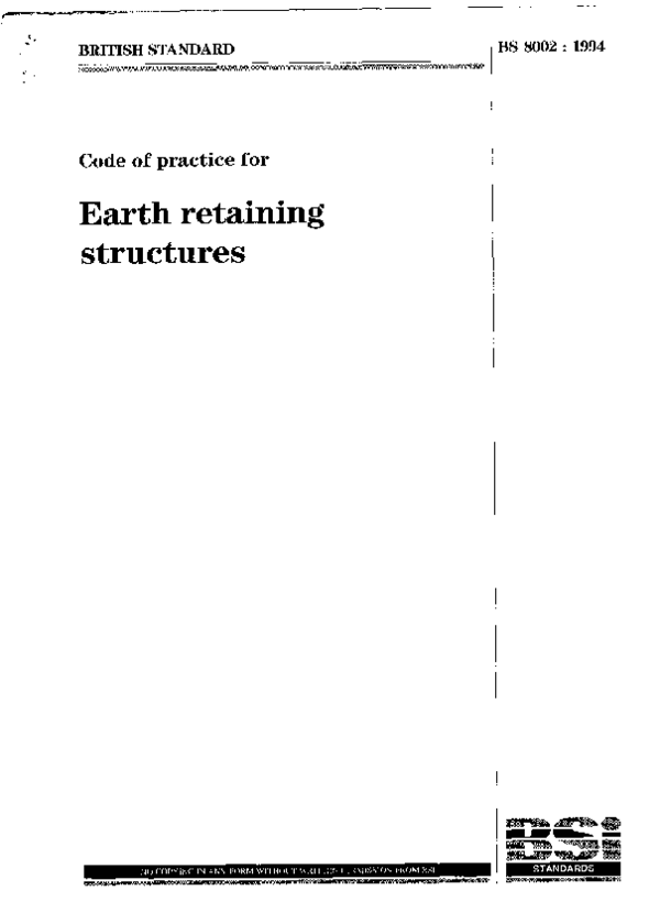 (PDF) Code of practice for Earth retaining structures