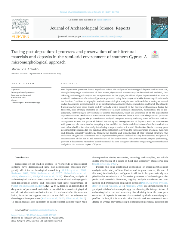 (PDF) Tracing post-depositional processes and preservation of ...