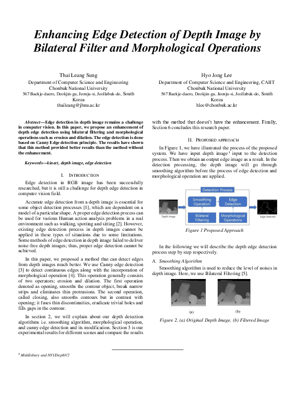 Pdf Enhancing Edge Detection Of Depth Image By Bilateral Filter And Morphological Operations