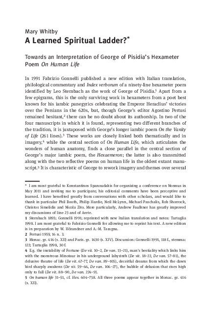 (PDF) A Learned Spiritual Ladder? Towards an Interpretation of George ...