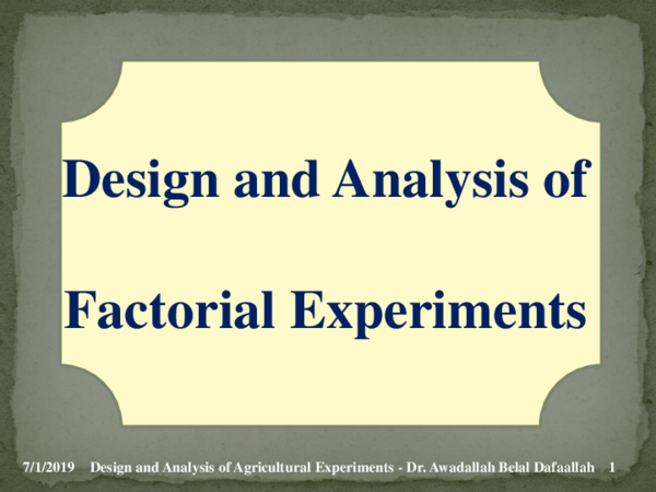 Pdf 13 Design And Analysis Of Factorial Experiments Using Completely