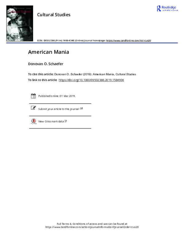 (PDF) American Mania: A Review of Under the Cover of Chaos, by Lawrence ...