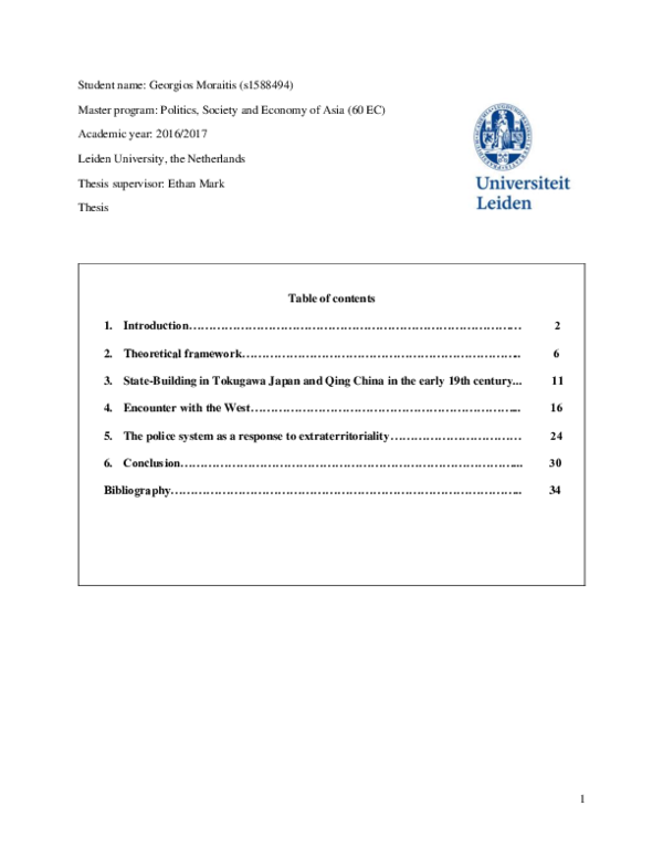 (DOC) Mimetic isomorphism in Meiji Japan and late Qing China