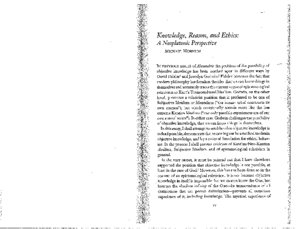 (PDF) Knowledge, Reason, and Ethics: A Neoplatonic Perspective
